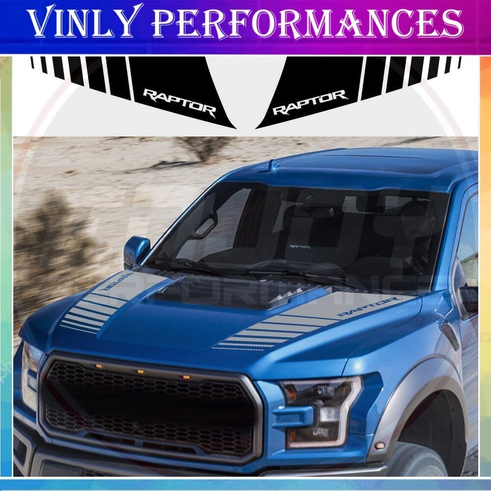 2PCS Car Hood Cover Graphic Vinyl Stickers For Ford Ranger Raptor F150 ...