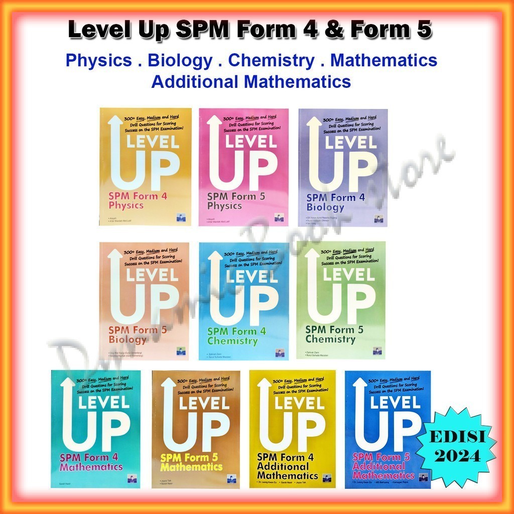 Buku Latihan : Level Up SPM Form 4 / Form 5 Edisi 2024 - Mathematics / Biology / Chemistry ...
