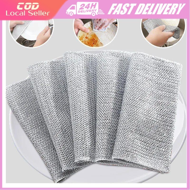 20cm Double-layer Steel Wire Dish Cloth Rust Removal Cleaning Cloth ...