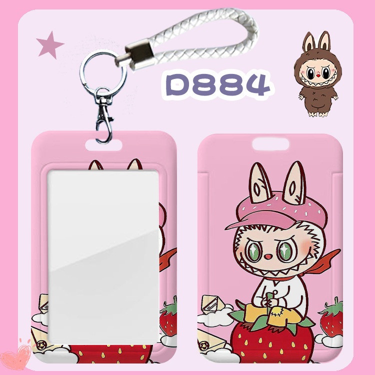 Anime Bubble Mart Card Holder LABUBU Plastic Hard Shell Anti-Lost ...