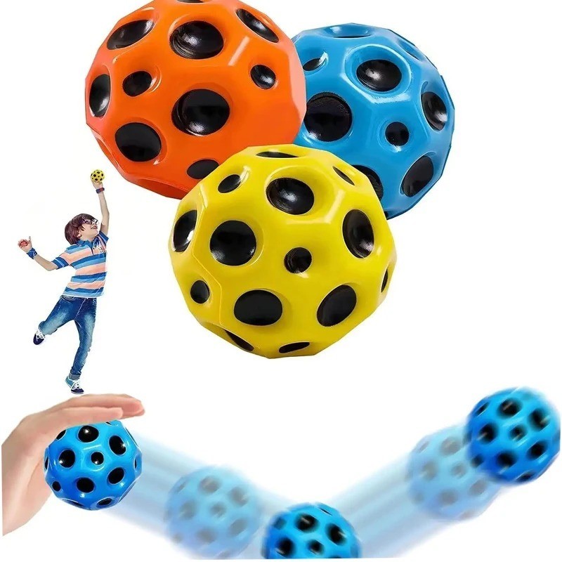 High Resilience Hole Ball Soft Stress Ball Anti-fall Moon Shape Porous ...