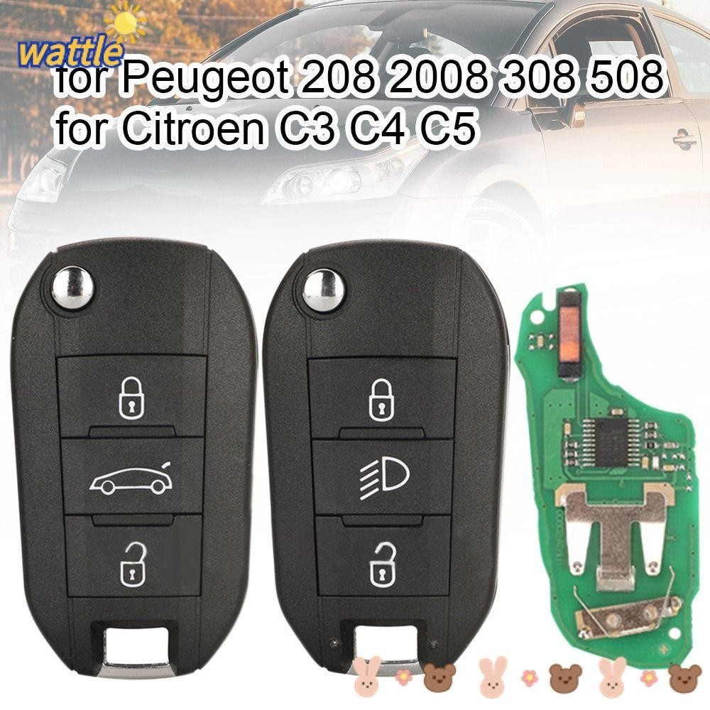 WA-SPORT Car Remote Key, Uncut VA2 HU83 Blade ID46 Chip Remote Key Fob ...