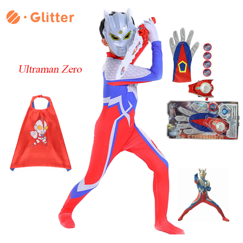 Ultraman Zero Cosplay Costume for Kids Boy Superhero Spandex Bodysuit ...