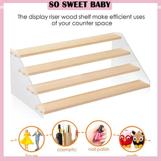 2/3/4/5 Tier Wooden Acrylic Display Stand Storage Organizer Ladder ...