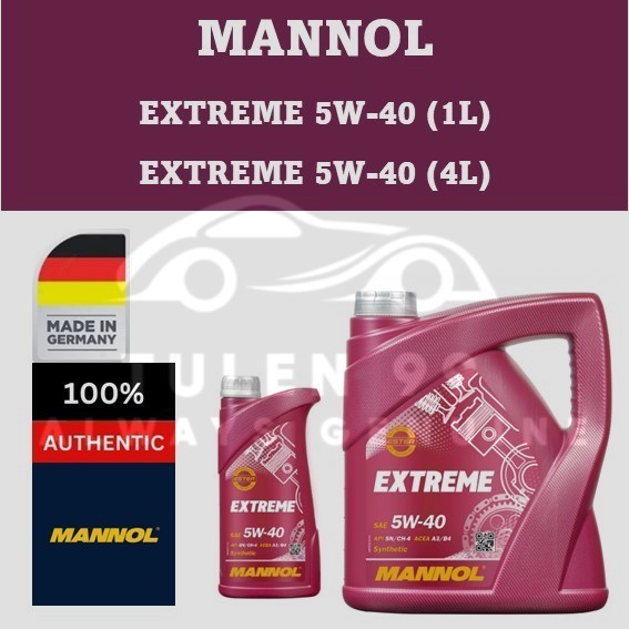 Mannol 7915 Extreme 5w40 Fully Synthetic Engine Oil 1L & 4L (Made In ...