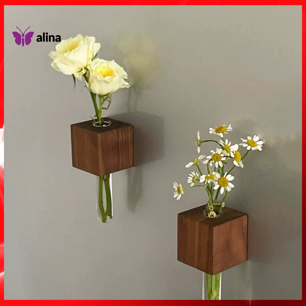 ALINA Magnetic Vase Plant-based Wood Vase Southeast Asian Style ...
