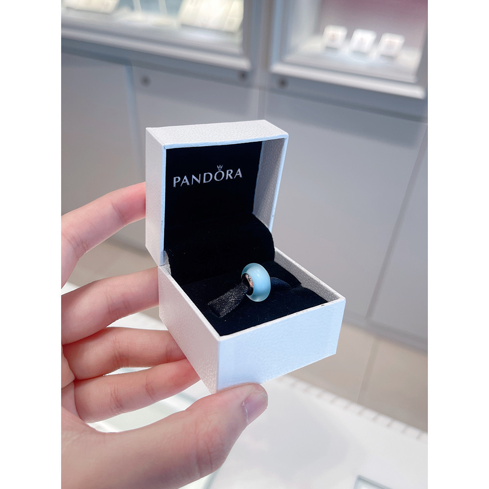 Pandora Pandora Rose matte blue Murano glass string ornaments ...