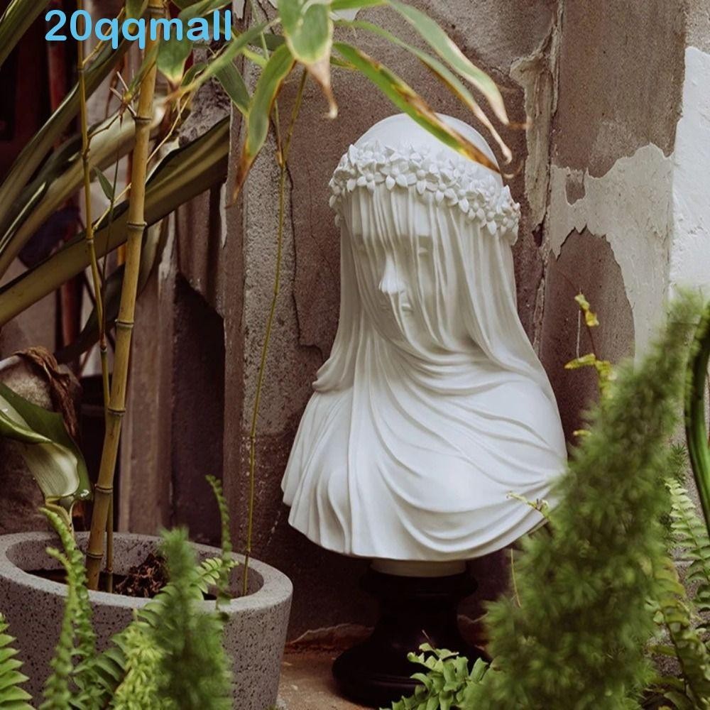 QQMALL Maiden Statue, Resin Vintage Veiled Maiden Bust, Aesthetic ...
