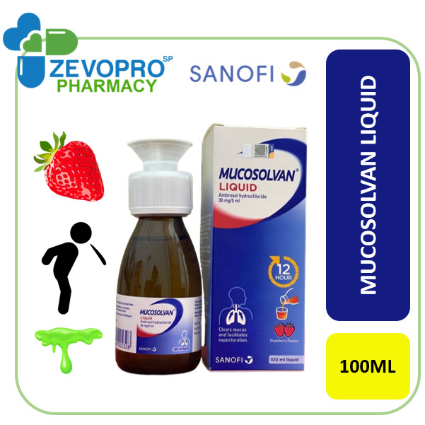 Mucosolvan Liquid For Phlegm/Cough Syrup 100ml [relief cough phlegm ...