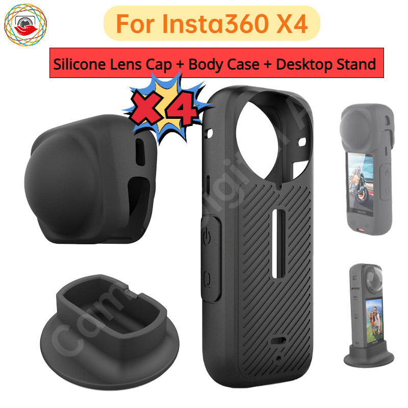 Silicone Cover For Insta360 X4 Silicone Lens Cap Desktop Base For ...