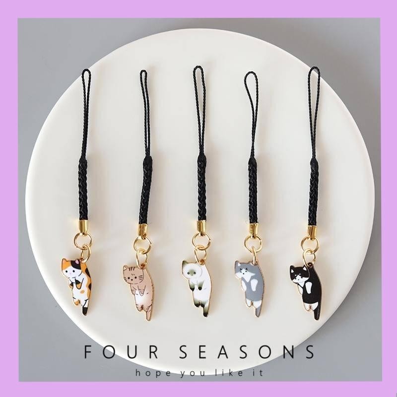 Cute Keychain for Bag Lazy Cat Pendant for bag Phone Charms Hanging ...