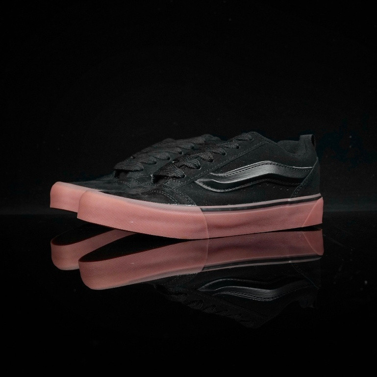Vans Classics Knu Skool Dark Red Raw Rubber Low-Top Casual Sneakers ...