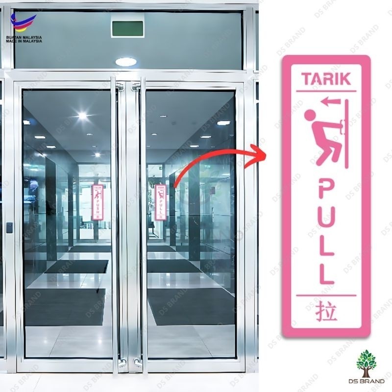 Papan Tanda Tolak & Tarik 2 Lapis /2 Layer Push & Pull Sign Modern Door ...