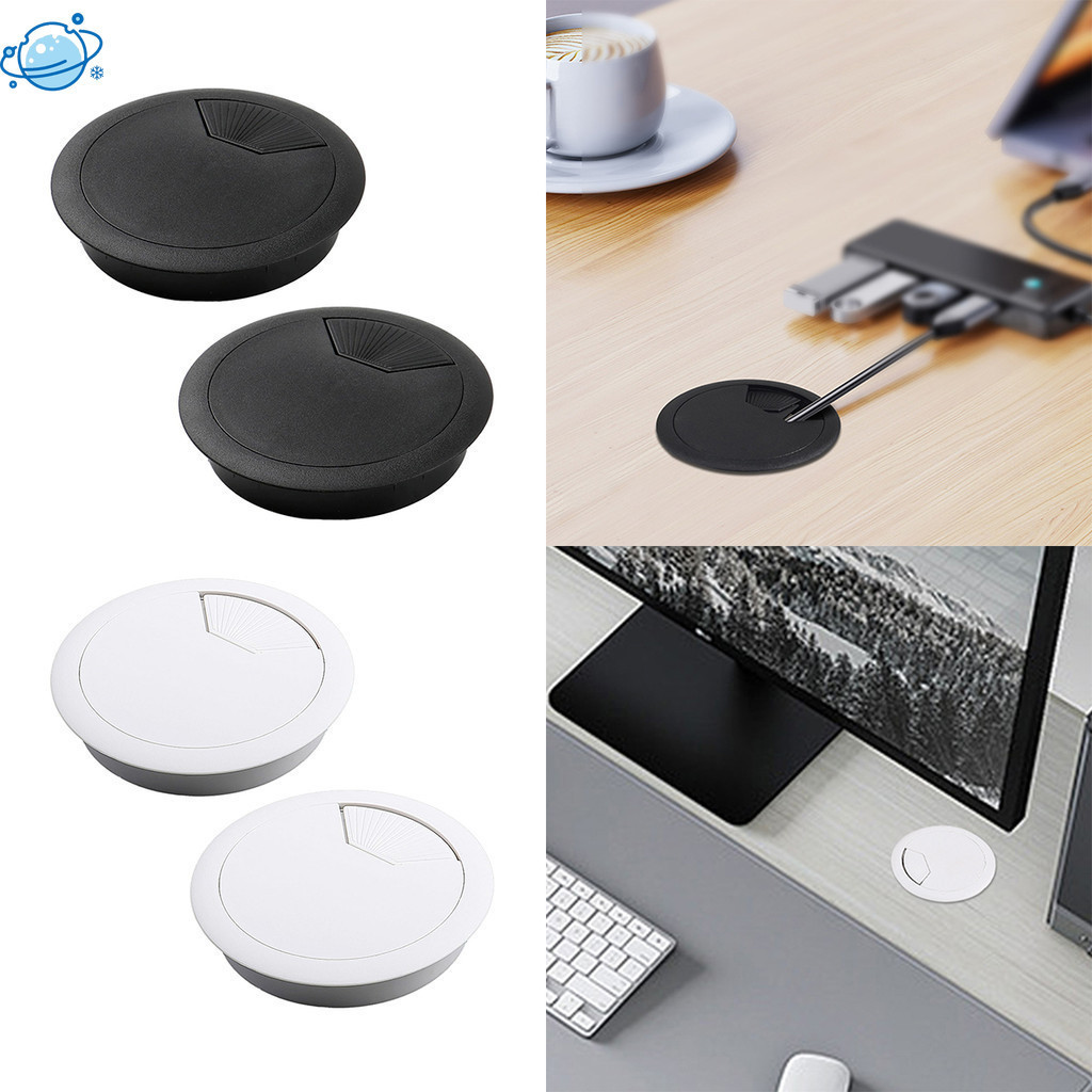 Desk Washer Cut-Out Cable Management Box Plastic Cable Grommet Computer ...
