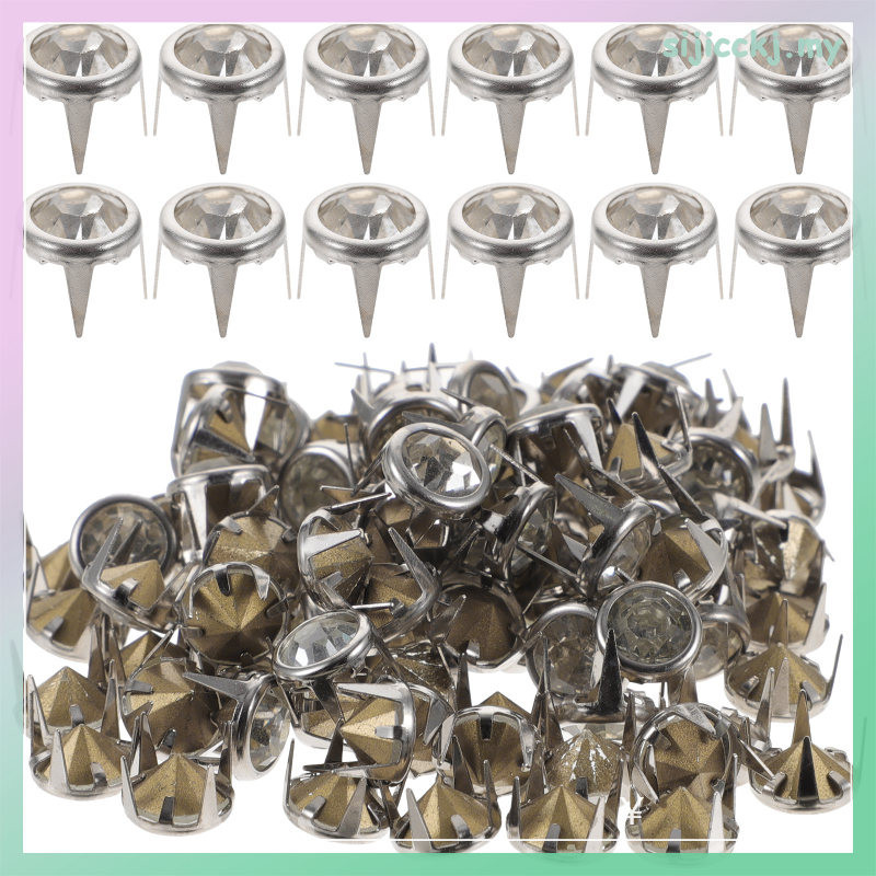 100 Pcs Decor Bag Studs Crafting Rivet for Clothing Spikes Diamond ...