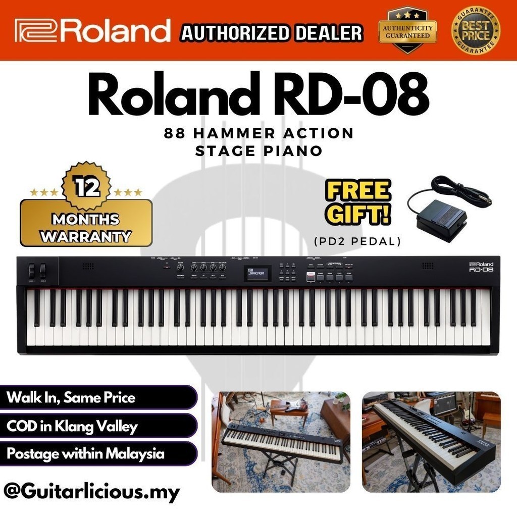 Roland RD-08 88 Hammer Action Key Digital Stage Piano ( RD88 / RD 88 ...