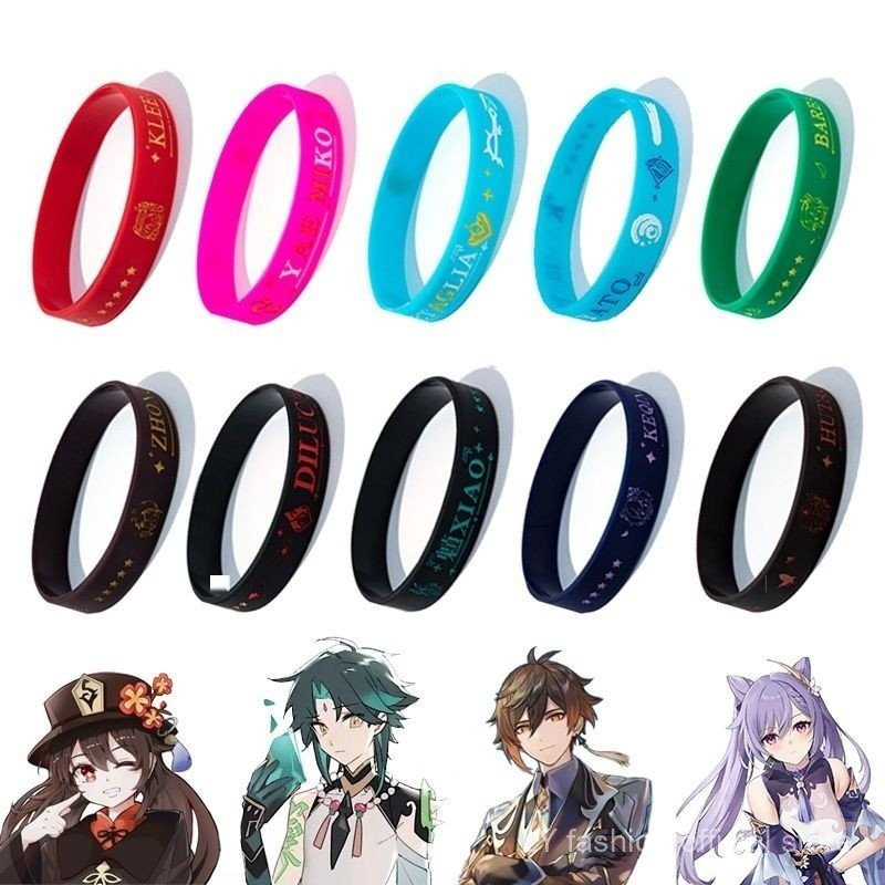 Genshin Impact Silicone Bracelet Anime Cosplay Sports Trend Bracelet ...