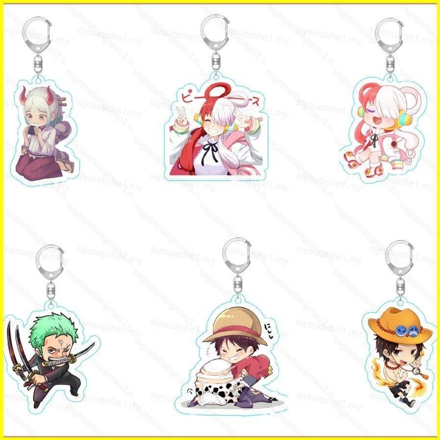 One Piece RED Keychain Anime Keyring Acrylic Cute Bag Pendant Cartoon ...