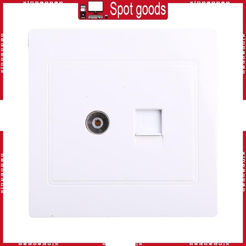 RJ45 Adapter+TV Antenna Coaxial Wall Mount Output Faceplate Panel ...
