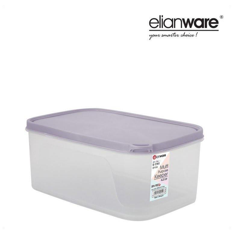 E1791 ELIANWARE Food Container, Rectangle Shape, 3800ML, Bekas Makanan ...