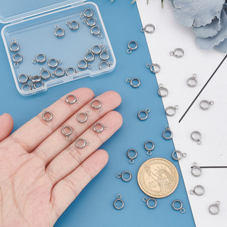 1Box 60Pcs 11mm Long 304 Stainless Steel Tube Bails with Loop Metal ...
