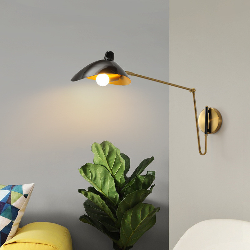 AIMI Wall Lamps Of Folding Adjustable Swing Arm Bedroom Wall Sconce ...