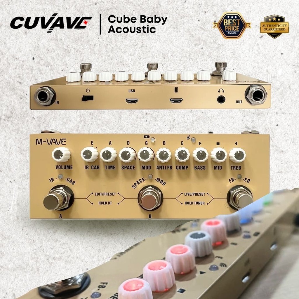 CUVAVE / M-VAVE Cube Baby Acoustic for Acoustic Guitar Effect Pedal Combo Guitar Pedal Recording ...