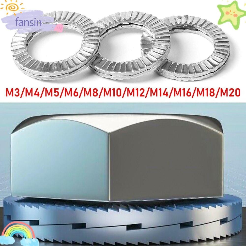FANSIN 5Pcs Lock Washers, Hardware Fastener M4 M10 M12 M16 M20 Wedge ...