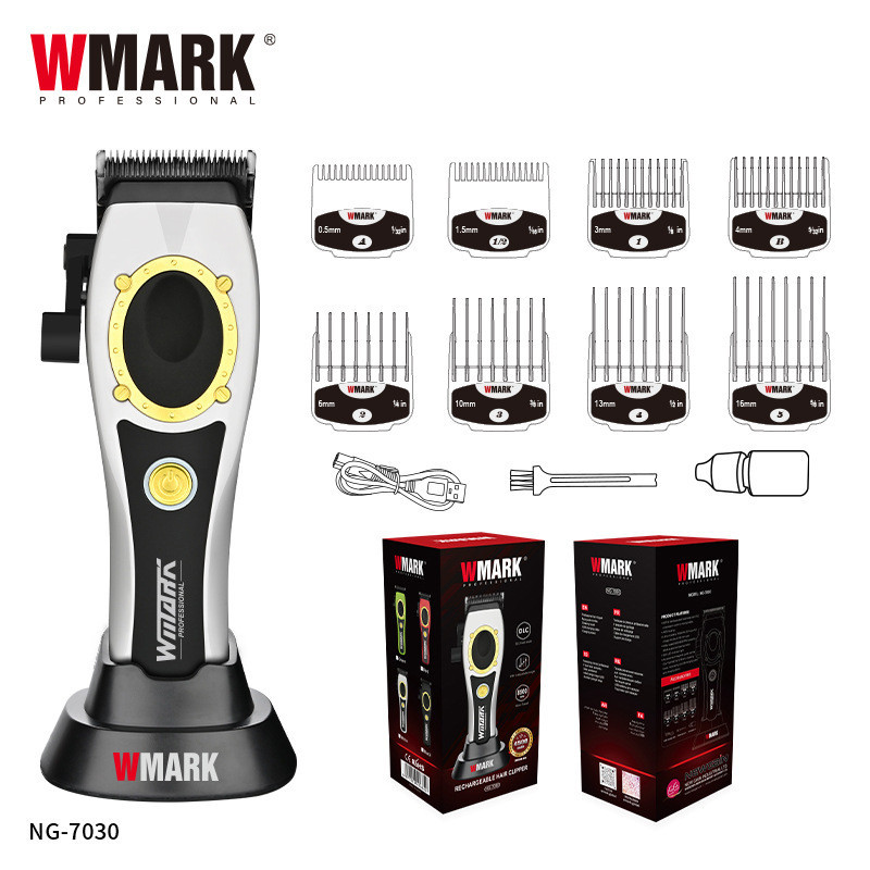 WMARK NG-7030 Professional hair clipper oil head electric clippers hot selling rechargeable hair ...