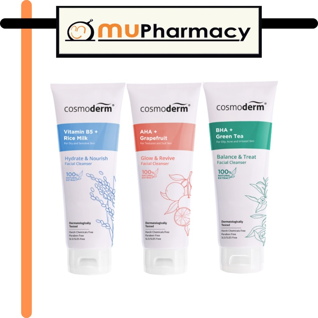 Cosmoderm Natural Facial Cleanser 100ml (Hydrate & Nourish/ Glow ...
