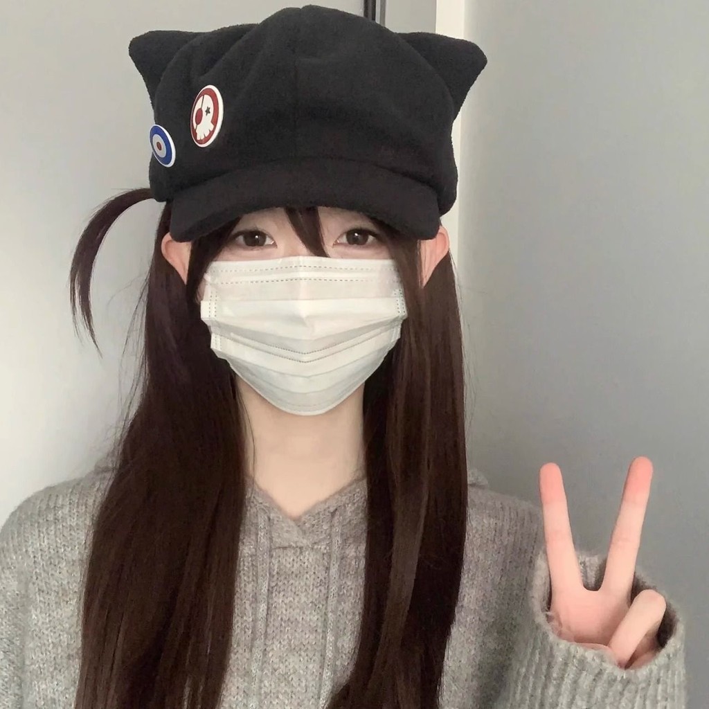 Dome Style Hat Cartoon Cat Ears Baseball Cap Cute Asuka Japanese Style ...