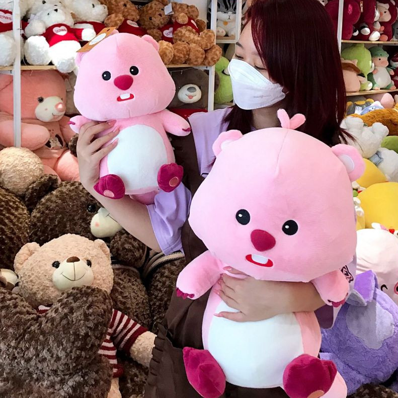 Lovely sitting beaver loppy teddy bear 35cm | Shopee Malaysia