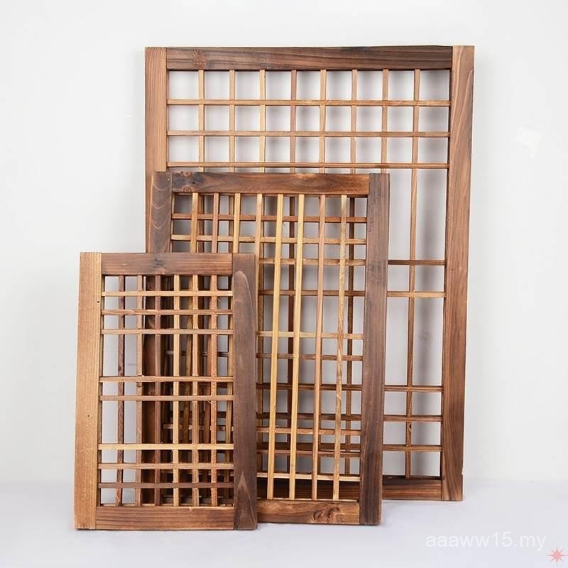 Solid Wood Grid Pendant Wall Decoration Retro Door Window Grille ...
