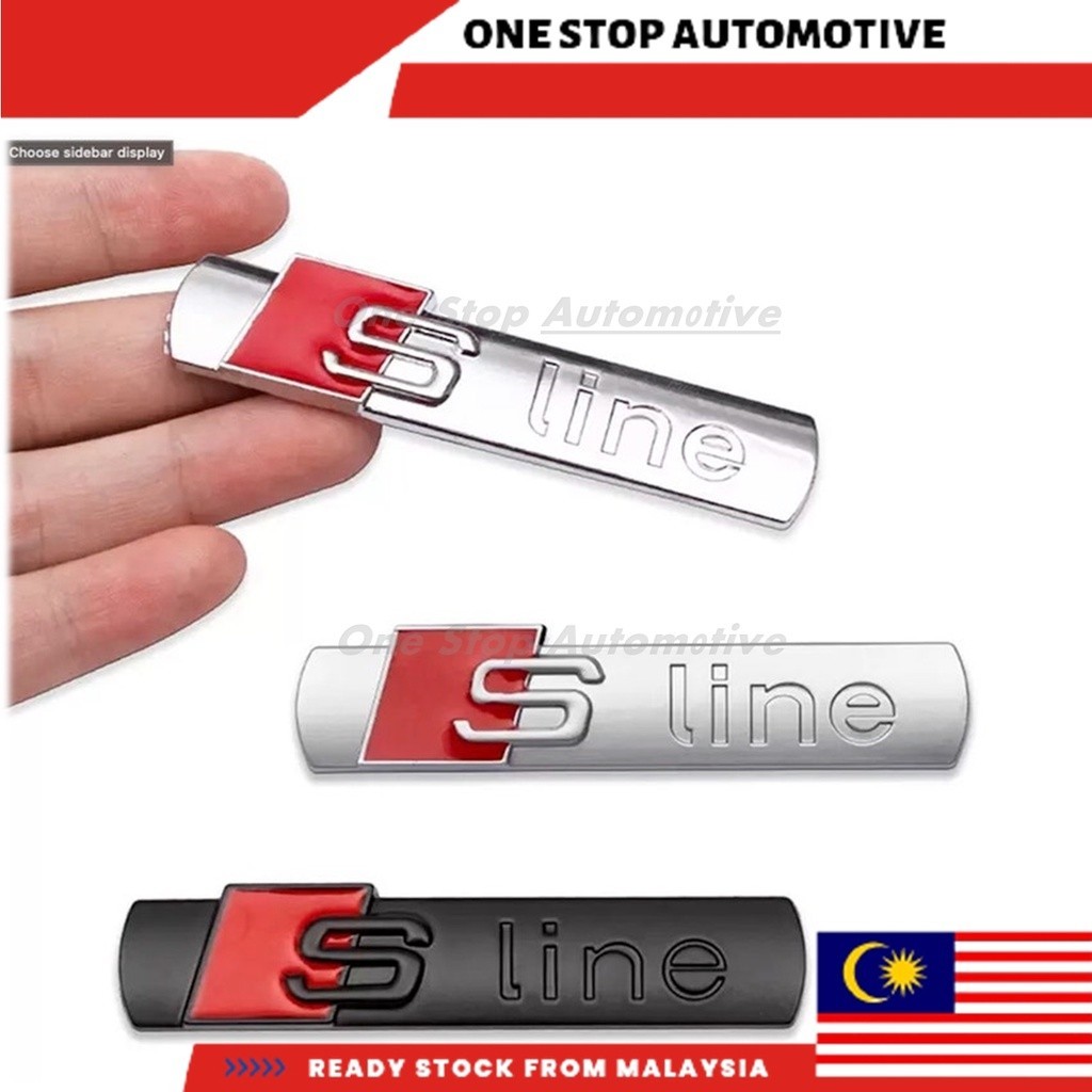 AUDI S-LINE 3D Metal Logo RS-Line Car Side Wing Emblem Car Styling Rear ...