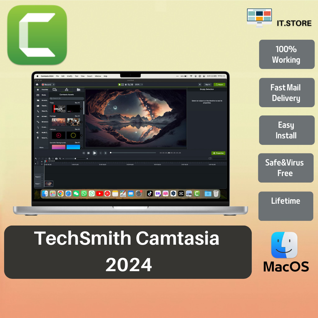 TechSmith Camtasia 2024 MacOS – Pro screen recorder & video editor with advanced features for ...