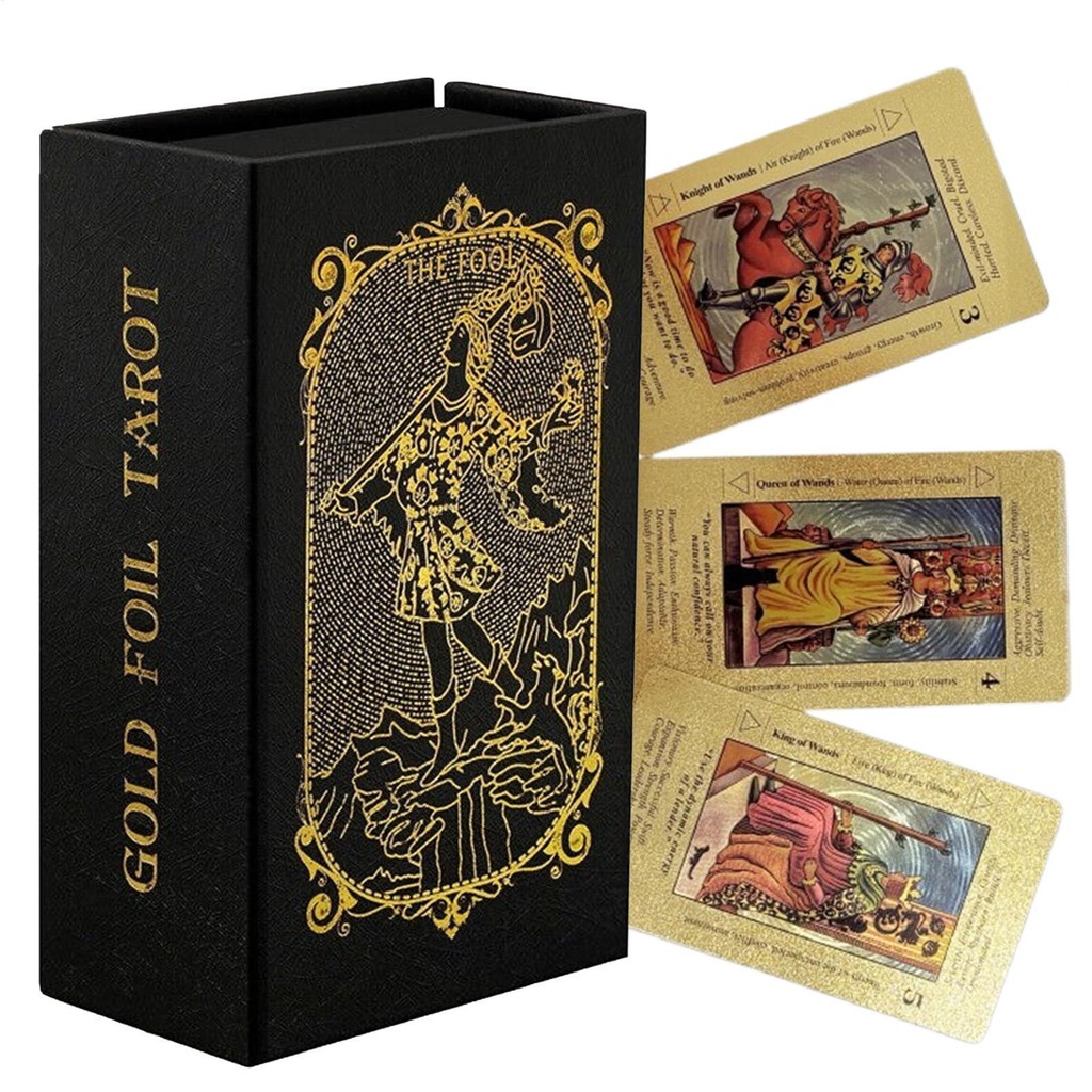 Waterproof Tarot Gold Foil Gold Foil Board Game Of Oracle Cards Water ...