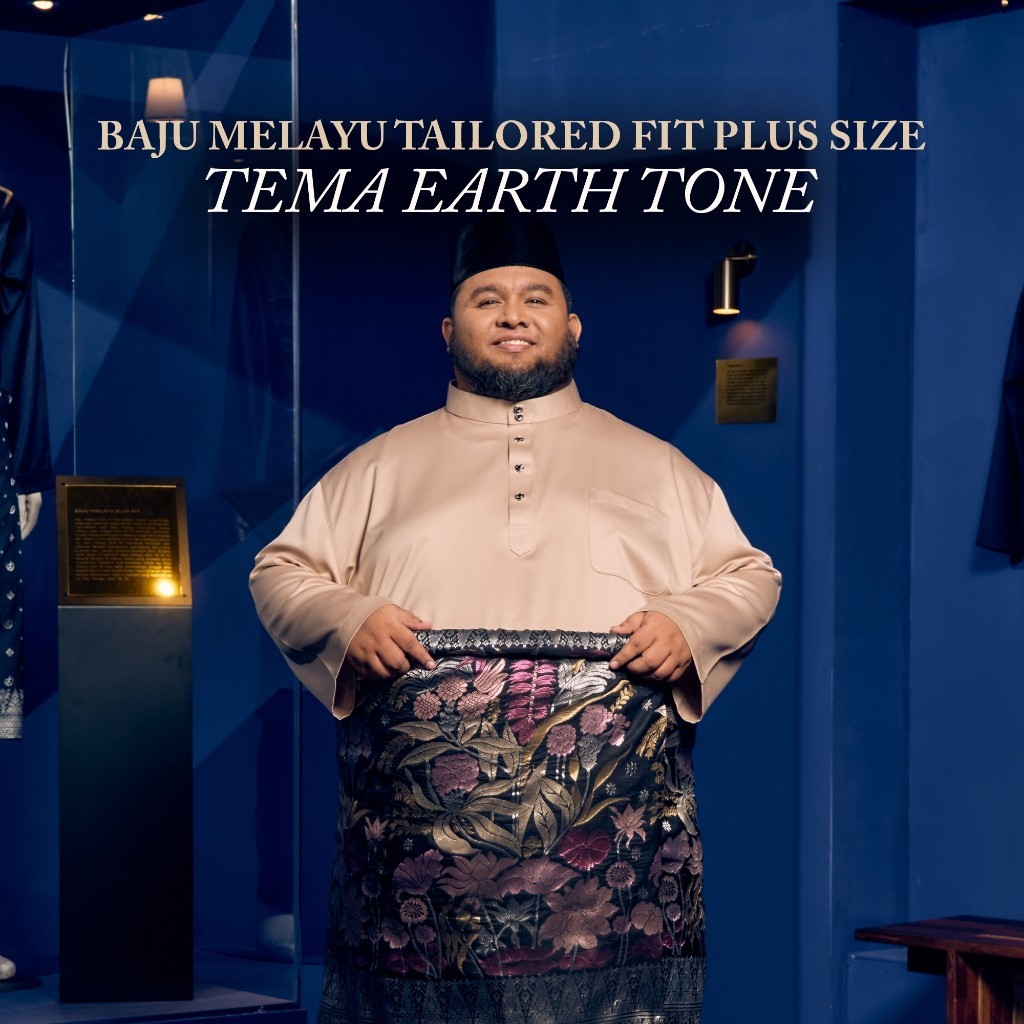 Ready Stock Tema Earth Tone - PLUS SIZE Baju Melayu Tailored Fit Bulan ...