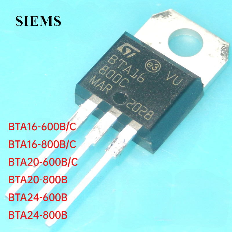 5Pcs Original BTA16/BTA20/BTA24 Series Bidirectional TRIAC BTA16-600B ...
