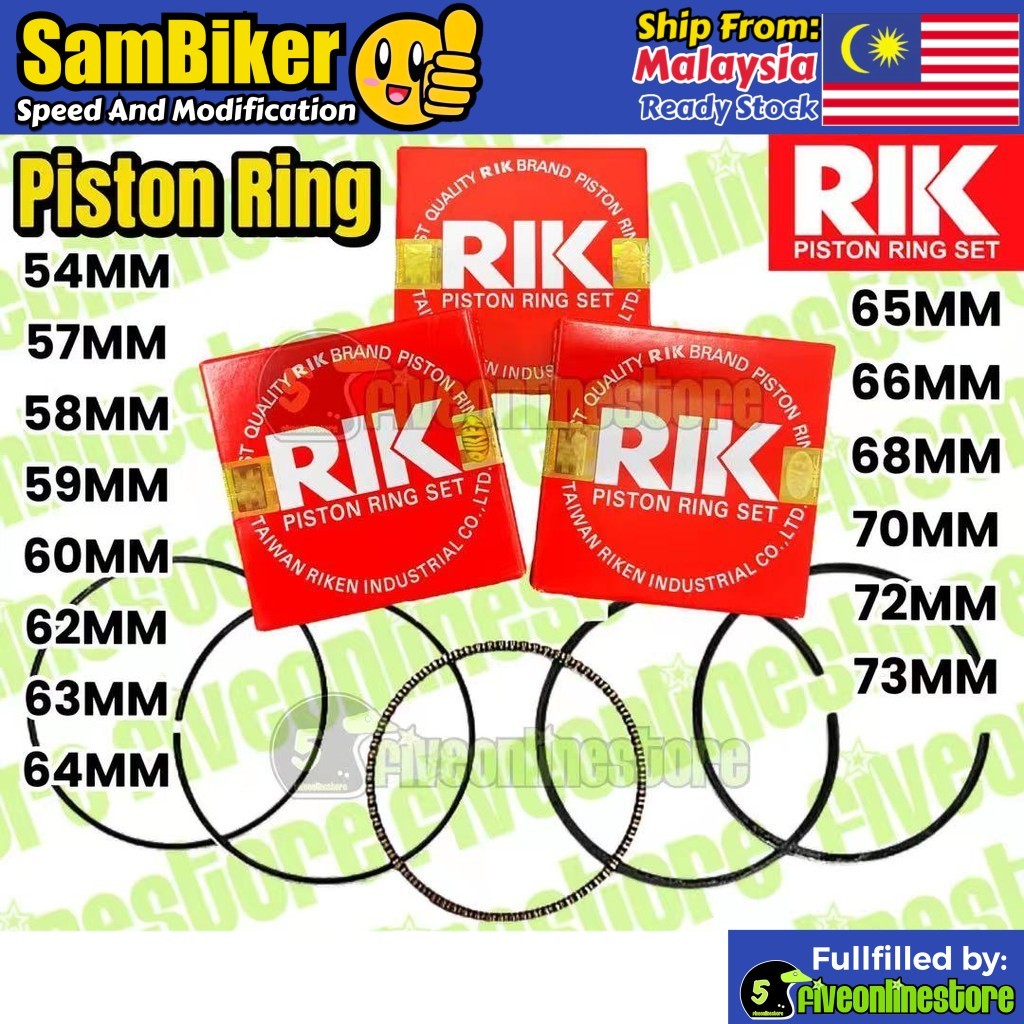 RIK Racing Piston Ring Kit For LC135 Y15ZR EX5 DREAM WAVE SRL LAGENDA ...