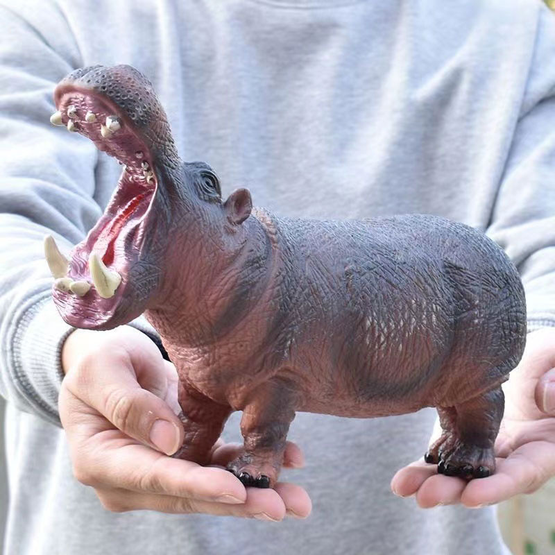 Mainan Hippopotamus Besar Sumbat Getah Lembut Model Haiwan Liar ...