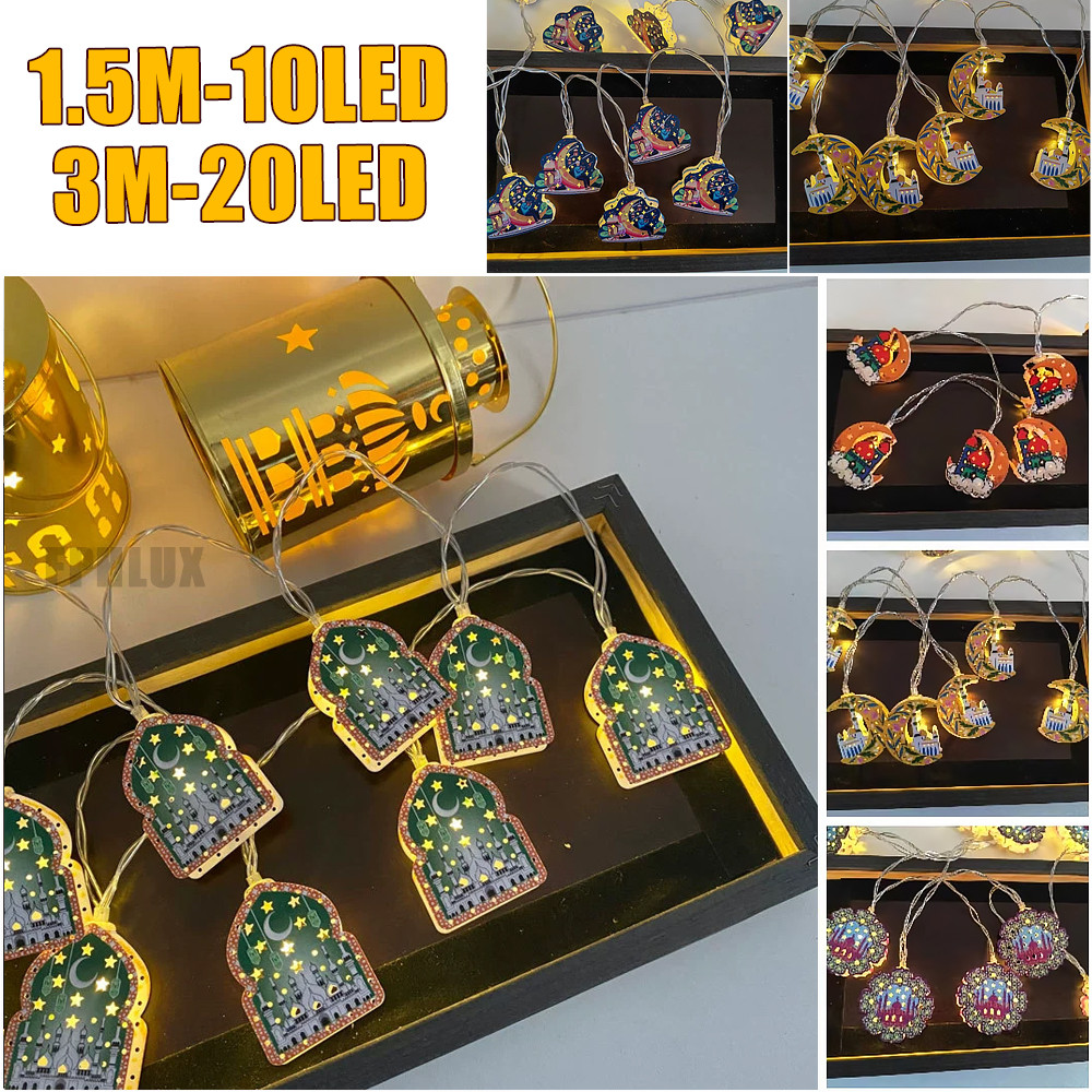 3M 20LED Raya 2025 Lampu Raya Hiasan Muslim Ramadhan Eid Light Led ...