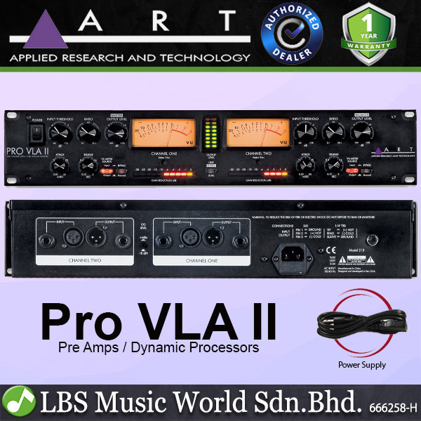 ART Pro VLA II 2 Channel Ventral Opto Tube Levelling Amplifier Based Compressor (VLAII VLA II ...