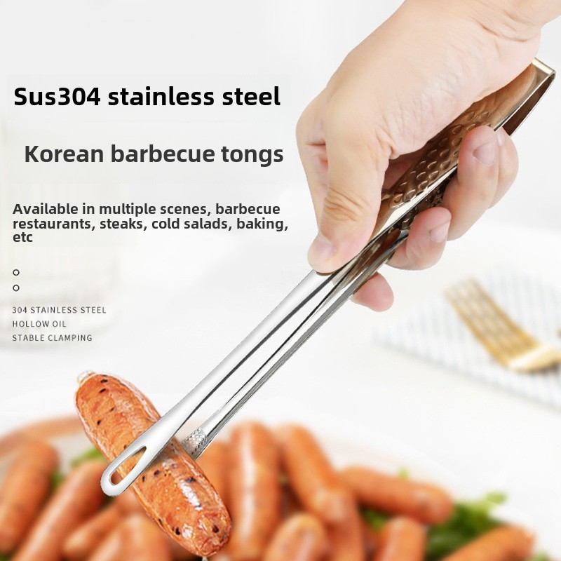 304 Stainless Steel BBQ Tongs | Extra Long Grill Utensils for Satay ...