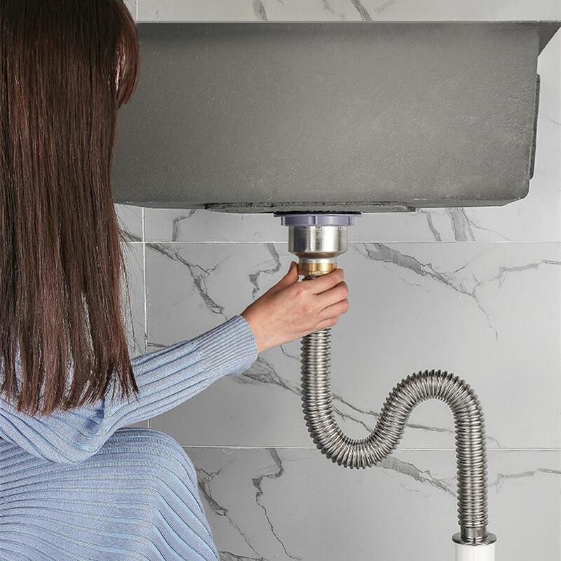 2025 Kitchen Sink Drain Pipe Stainless Steel Sink Strainer with Sink ...