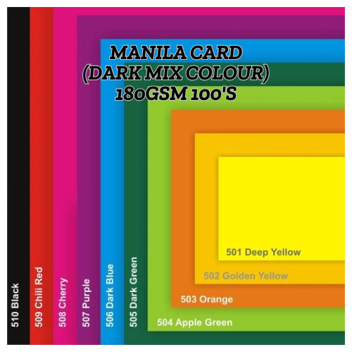 STEP BY STEP 20"X25" MANILA CARD / MANILA KAD DARK MIX COLOUR 180GSM ...