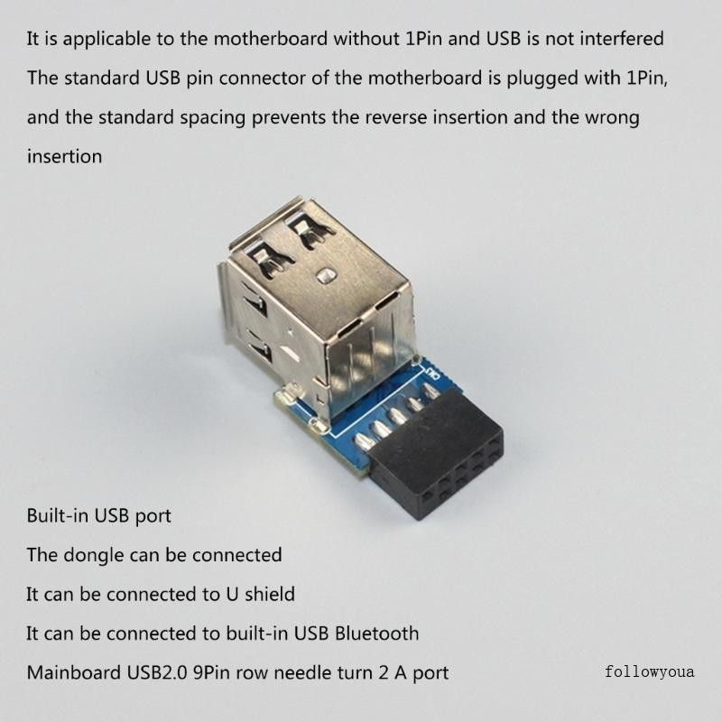 fol Desktop Motherboard USB Connector 9pin to Dual USB2 0 Port Front ...