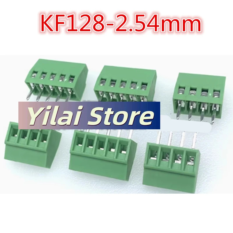 10PCS KF128-2.54mm screw type PCB terminal EX/MF/KF128-2.54mm small pitch green terminal 2P3P ...
