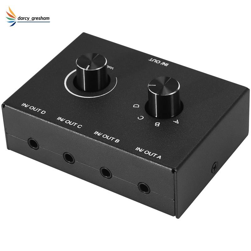 4 Port Audio Switch, 3.5mm Audio Switcher, Stereo AUX Audio Selector, 4 ...