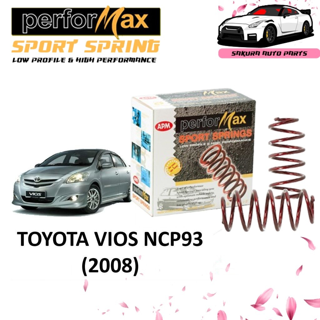 TOYOTA VIOS NCP93 (2008) LOWERED COIL SPORT SPRING APM PERFORMAX ...