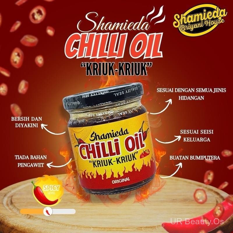 SHAMIEDA Crunchy Chili Oil Original - Bottle Pack Food Cooking Chili ...